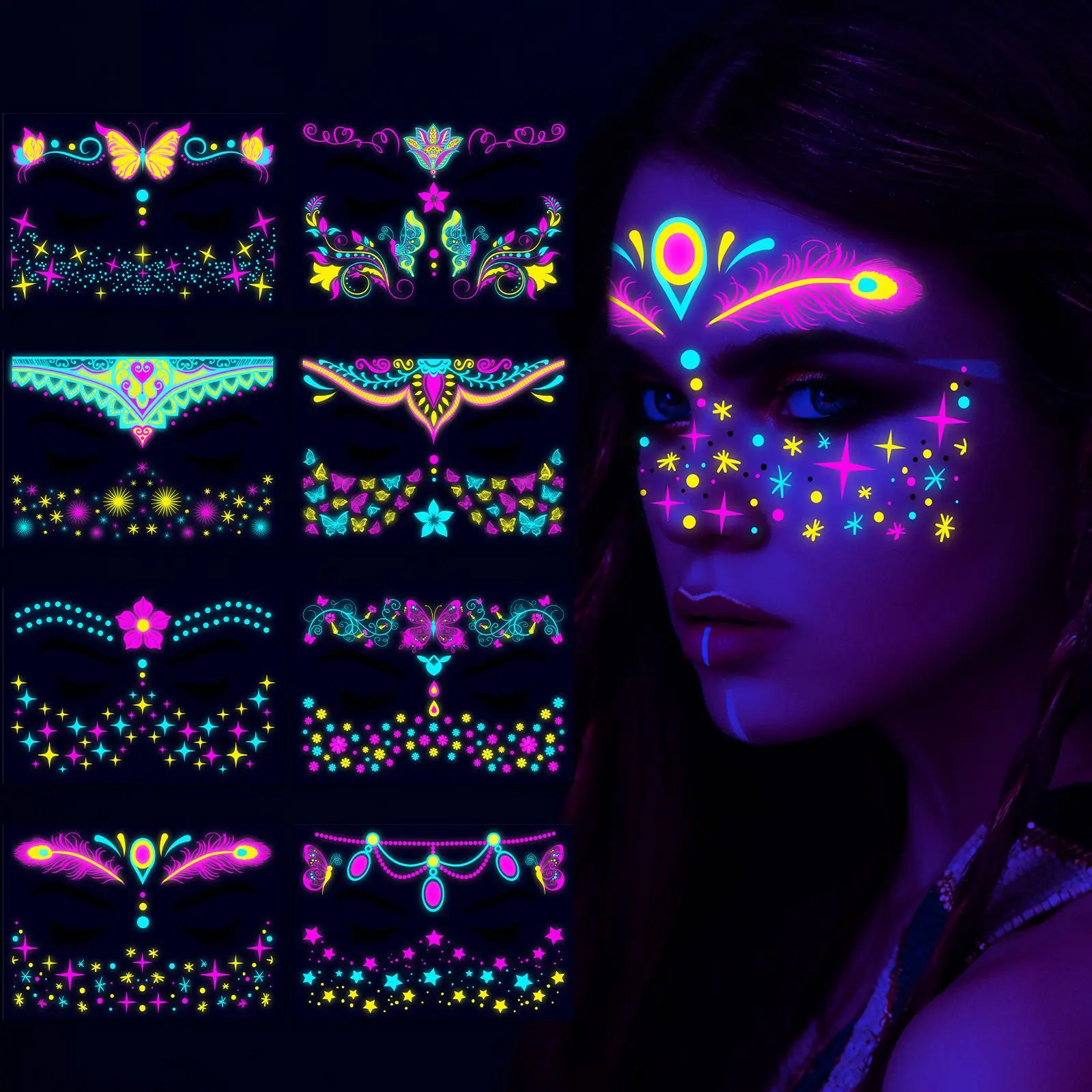 Glow in The Dark Temporary Tattoos - Ravers Co