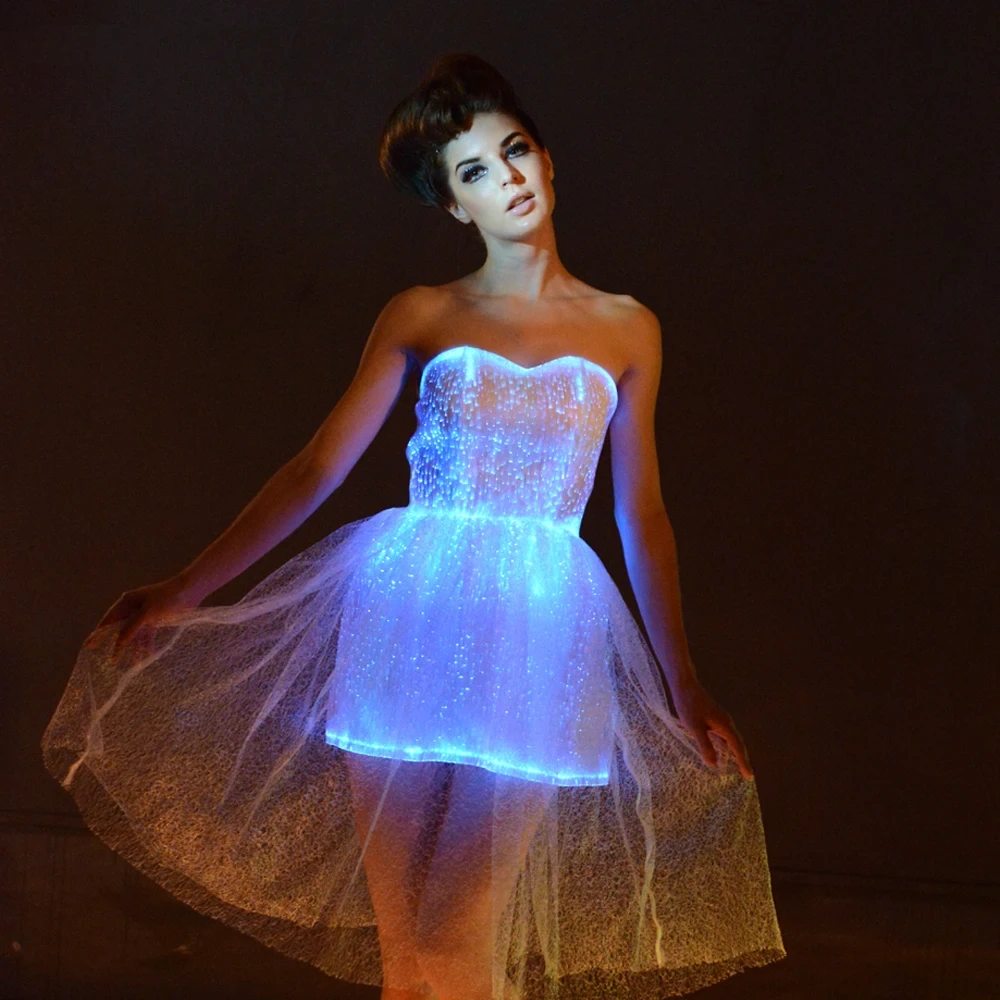 Fibre Optic Dress with Veil - Ravers Co